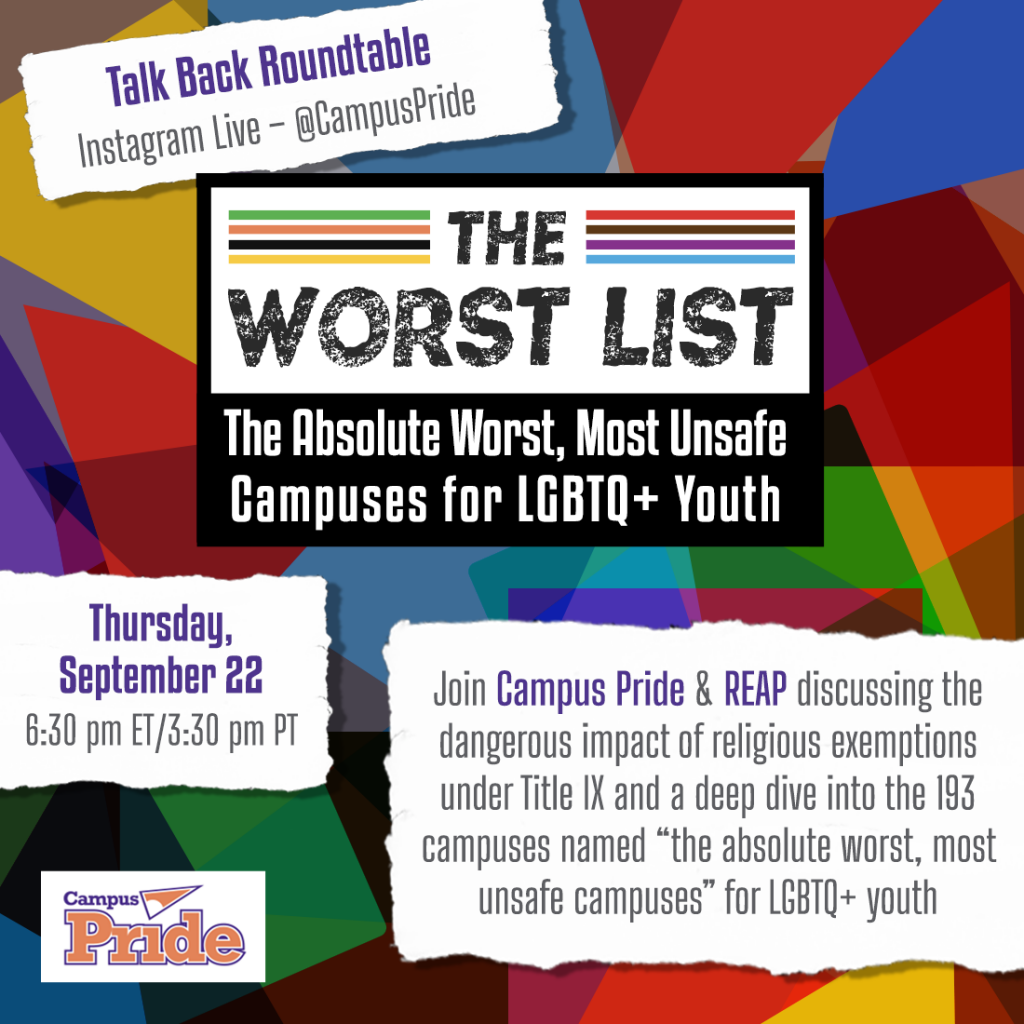 Campus Pride "Shame List" grows with 57 colleges requesting Title IX ...