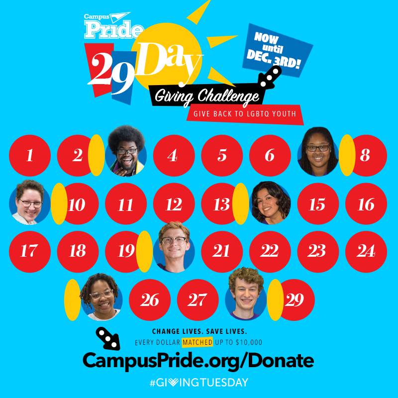 29 Days to Give Back to LGBTQ Youth until #GivingTuesday